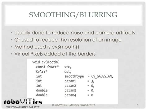 Robocv Module 4 Image Processing Techniques Using Opencv Ppt