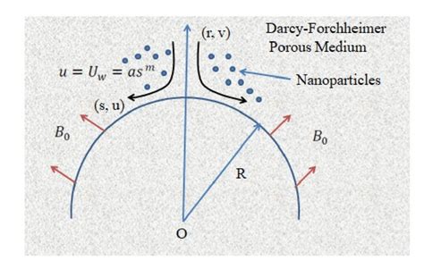 Schematic Diagram Of The Model For A Curved Stretching Surface