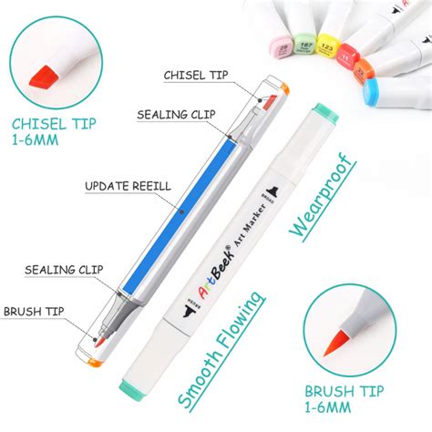 Artbeek Alcohol Brush Markers Colors Dual Tip Permanent Artist