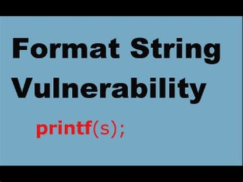 Format String Vulnerability Lecture - YouTube