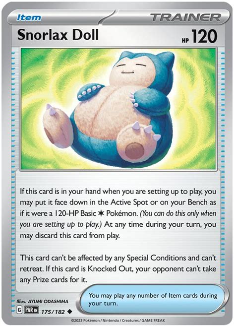 Snorlax Doll Paradox Rift 175 Pokemon Card