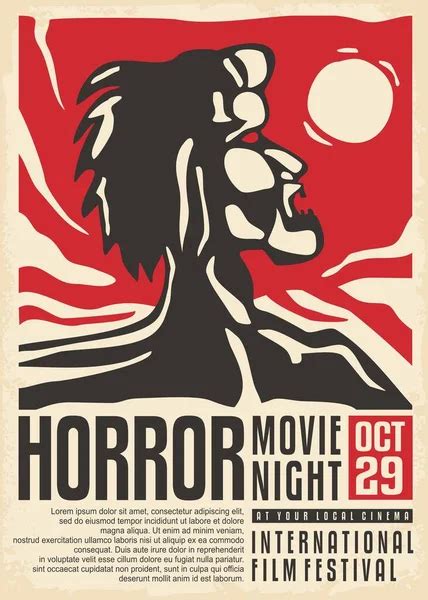 Plantilla De Diseño De Póster Del Festival De Películas De Terror Con