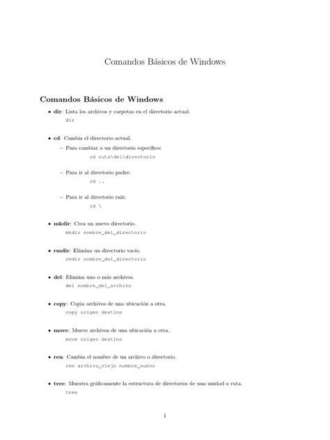 Comandoswindows 1 Descargar Gratis Pdf Archivo De Computadora