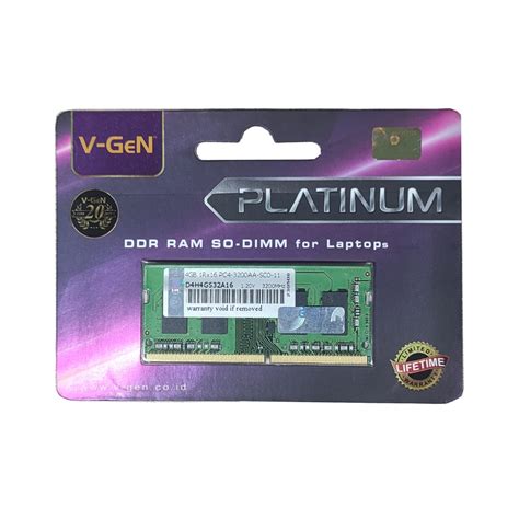 Jual Ram Ddr4 Sodimm V Gen Platinum 4gb Pc256003200mhz Memory Laptop