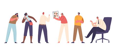 Ocd를 가진 사람들 강박 장애 지속적인 고통스러운 강박 관념을 경험 벡터 일러스트 레이 션 등장인물에 대한 스톡 벡터 아트 및