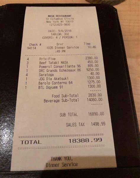 Menu At Bar Masa West New York The Shops At