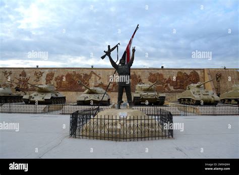Cairo Egypt January 7 2023 An Egyptian Soldier Celebrating Victory