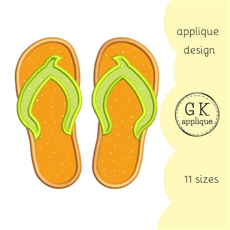 Flip Flop Applique Etsy