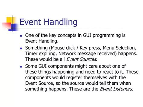 PPT Event Handling PowerPoint Presentation Free Download ID 26652