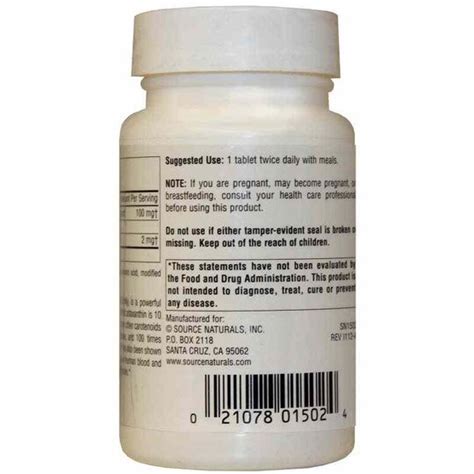 Astaxanthin 2 Mg Tablets Source Naturals