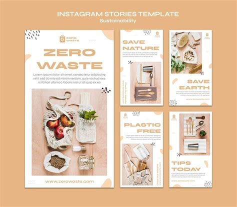 제로 웨이스트 라이프스타일을 위한 수직 포스터 템플릿 무료 Psd 파일