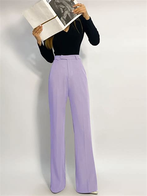 High Waist Tailored Pants In 2024 Purple Pants Outfit Pants Outfit