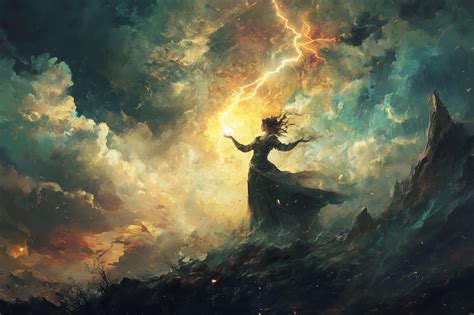 Download Ai Generated Woman Lightning Royalty Free Stock Illustration Image Pixabay