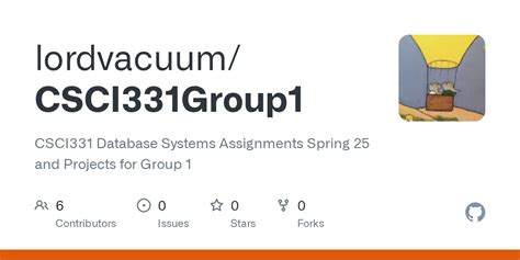 Github Lordvacuumcsci331group1 Csci331 Database Systems Assignments Spring 25 And Projects