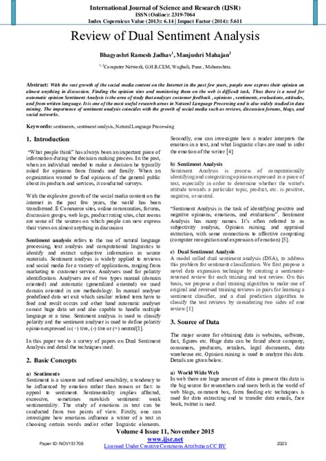 Pdf Review Of Dual Sentiment Analysis