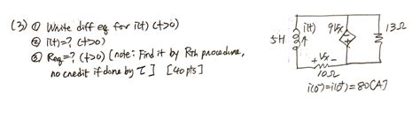 Solved 3 1 Write Diff Eq For Itt0 2 Tt T0