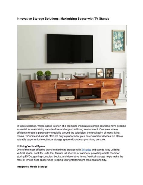 Ppt Innovative Storage Solutions Maximizing Space With Tv Stands