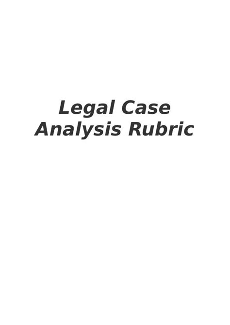 Legal Case Analysis Rubric For Desklib