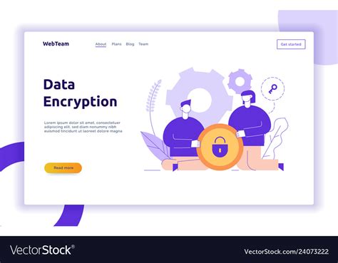 Data Encryption Web Page Online Banner Royalty Free Vector