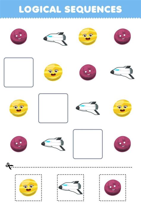 Jeu éducatif Pour Les Enfants Séquences Logiques Pour Les Enfants Avec