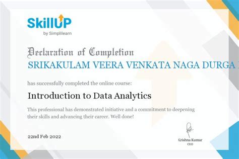 Srikakulam Veera Venkata Naga Durga Prasad On Linkedin Dzvvhukx