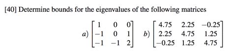 Solved 40 Determine Bounds For The Eigenvalues Of The