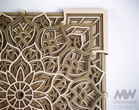 Laser Cut Multi Layer Mandala Svg Dxf Sacred Geometry Etsy