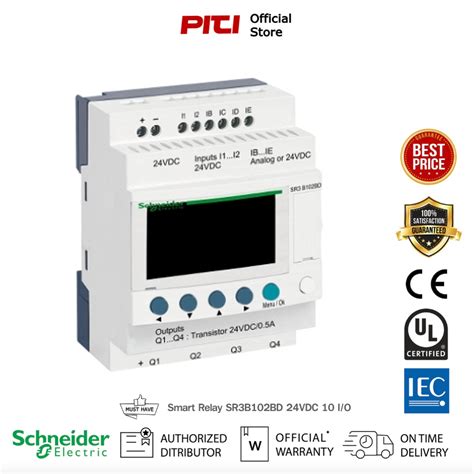 schneider smart relay sr3b102bd 24vdc 10 i o modular smart relay zelio