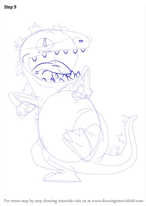 How To Draw Reptar From Rugrats Rugrats Step By Step