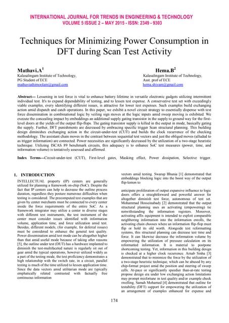 Techniques For Minimizing Power Consumption In Dft During Scan Test Activity Pdf