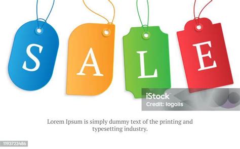 텍스트 판매 스톡 벡터 일러스트와 현실적인 다채로운 종이 가격 태그 골판지 라벨 종이 판매 태그 모형 라벨 로프 태그와 텍스트에 대한 복사 공간 템플릿 쇼핑 선물 스티커 0