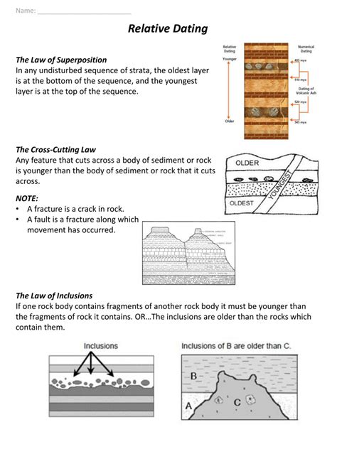 Relative Dating Worksheet Db Excel Com