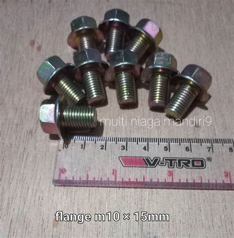 Satuan Baut 14 Topi Baut Flange Bolt M10×15mm 15cm Baut 14