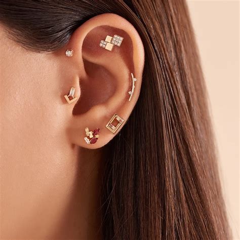 Arian Diamond And Multicolor Sapphire Rose Gold Piercing