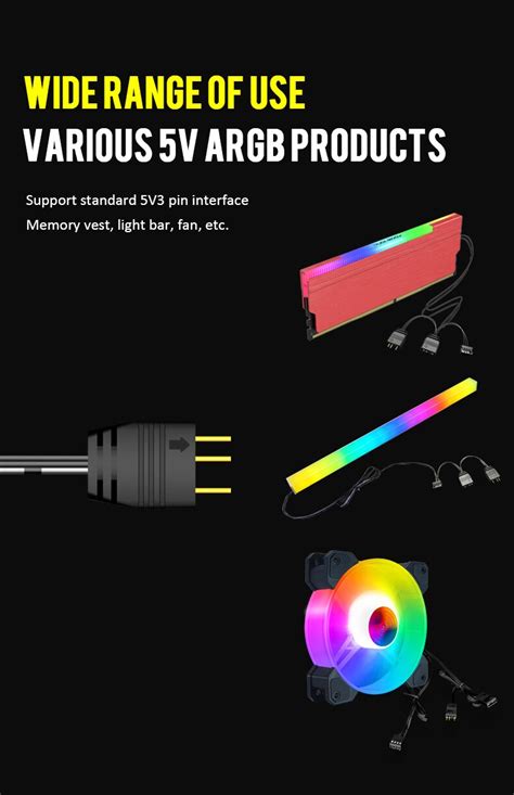 5v 3 Pin 3 Pin Til Sata Argb Mini Adapter Controll Grandado