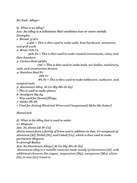 Sci Task Alloys Pdf