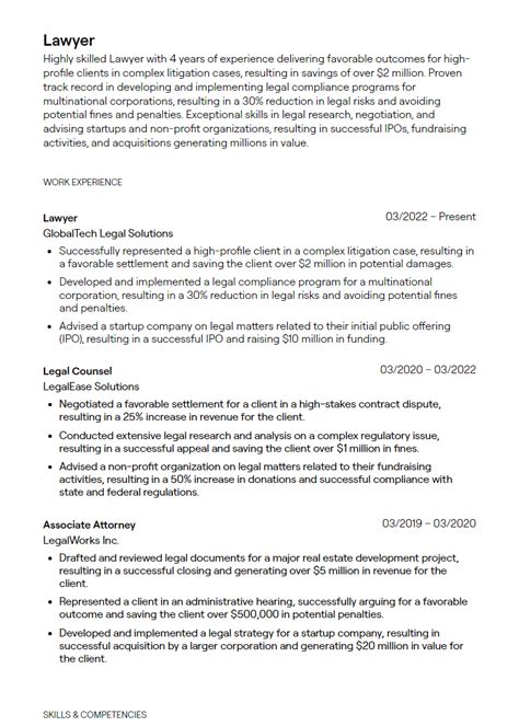Lawyer Resume Samples