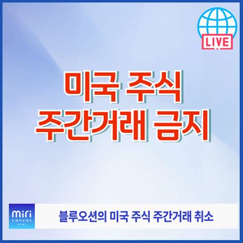 블루오션의 미국 주식 주간거래 취소 사태 투자자 보호와 시스템 안정성서론