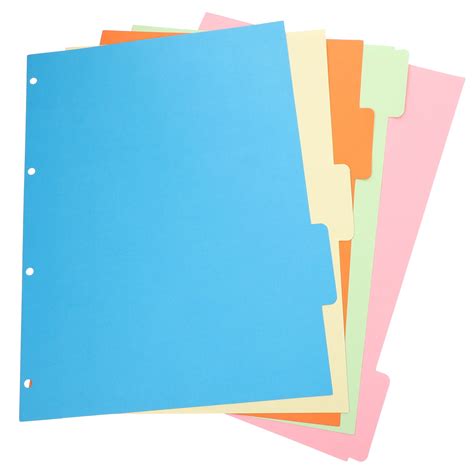 Zehuanyu 10 Pcs Cute Binder Dividers Colored Pages Hardcover Notebook