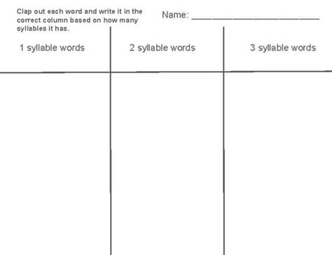 Syllable Sorting Sub Work No Prep By Burns Ing Bright In The Classroom