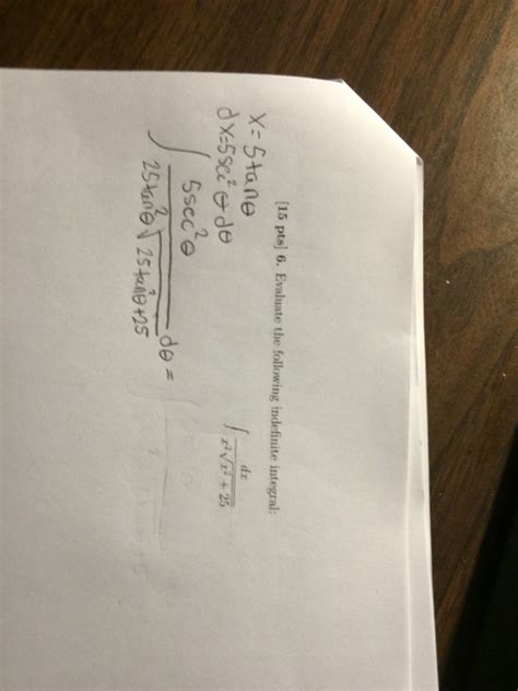 Solved 15 Pts 6 Evaluate The Following Indefinite