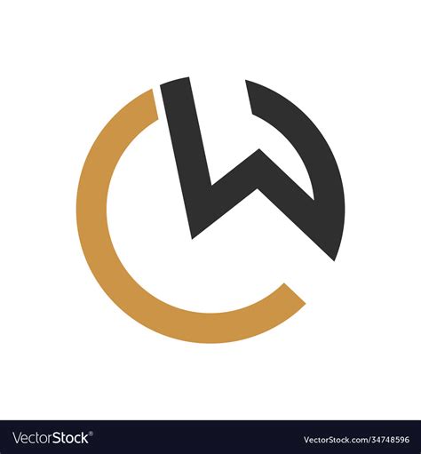 Initial Letter Cw Logo Or Wc Logo Design Vector Image