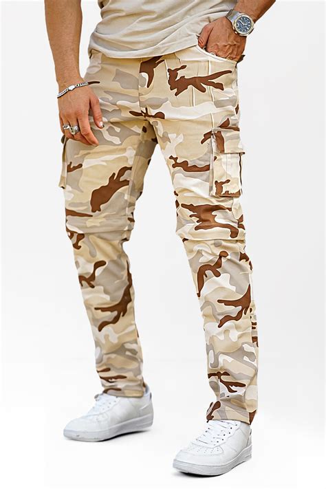 Mens Camouflage Cargo Pants Khaki Camouflage Trousers Gingtto