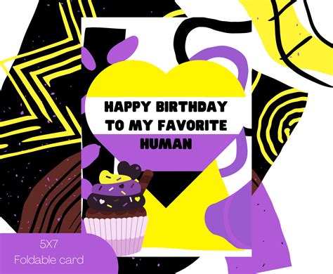 Non Binary Birthday Card For They Or Them Printable Non Binary Birthday