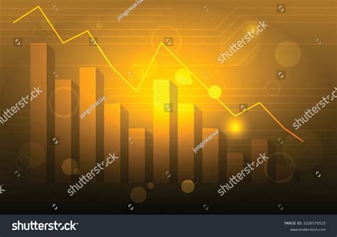 Golden Light Negative Bar Graph Chart Stock Vector Royalty Free