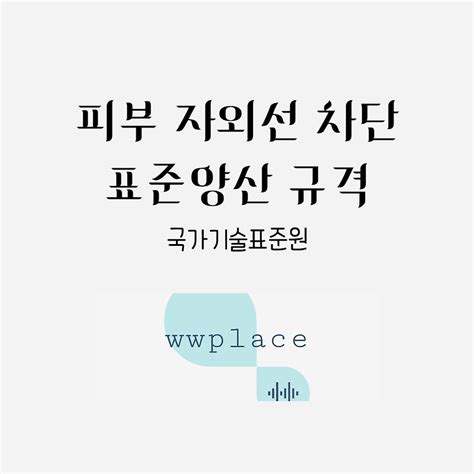 피부 자외선 차단 국가기술표준원 표준양산 양산규격 자외선 질병 예방 방법