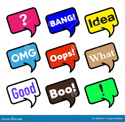 Set Of Balloon Speech Bubbles With Messages Vector Stock Vector Illustration Of Icon Cartoon