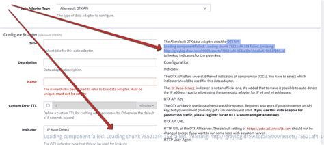 Creating A Data Adapter For Alienvault Otx Api Displays Errors On The Page Loading Component