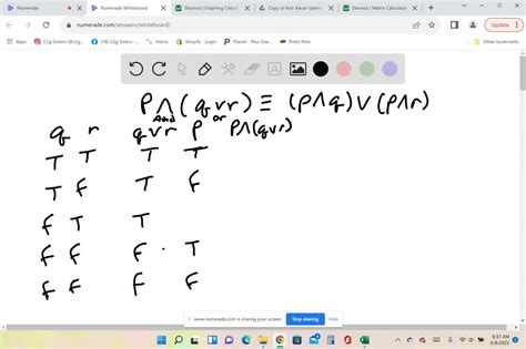 Solved Verify The Equivalences Using Using Laws Of Logic P ∨ R ∧