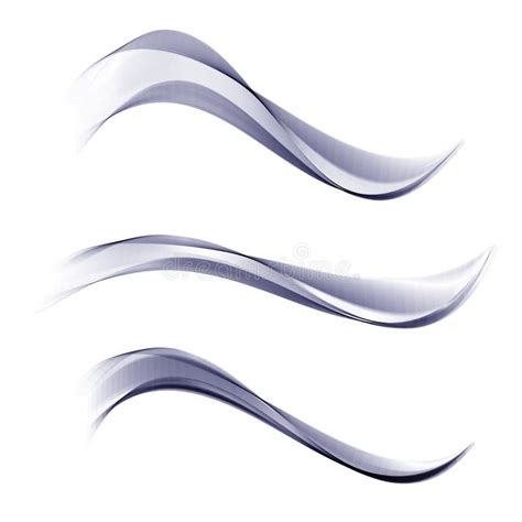 Set Of Abstract Blue Waves Vector Illustration Stock Vector